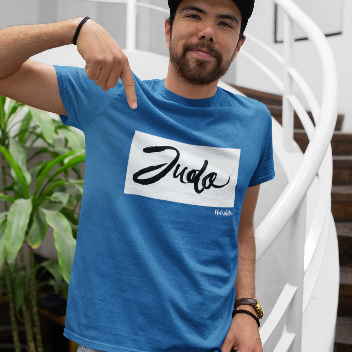 Judo White Rectangle Blue T-Shirt | Unique Martial Arts Apparel – Hatashita